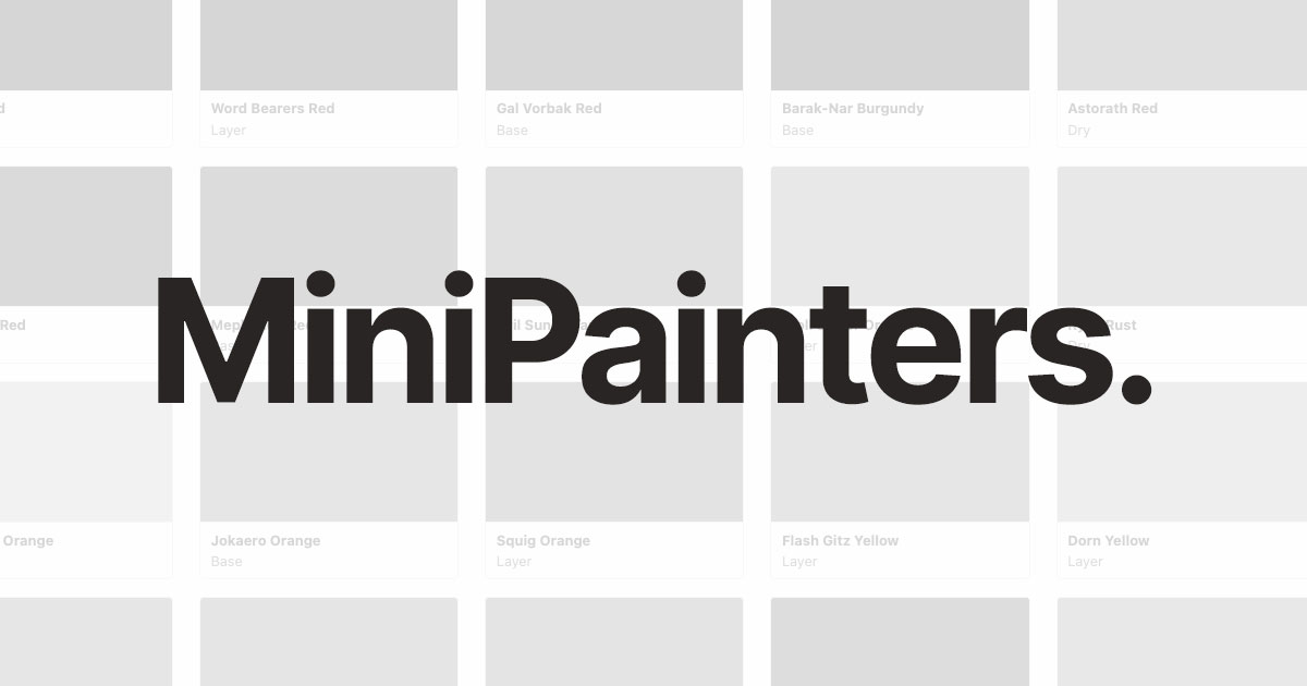Miniature Paint Comparison Chart | MiniPainters